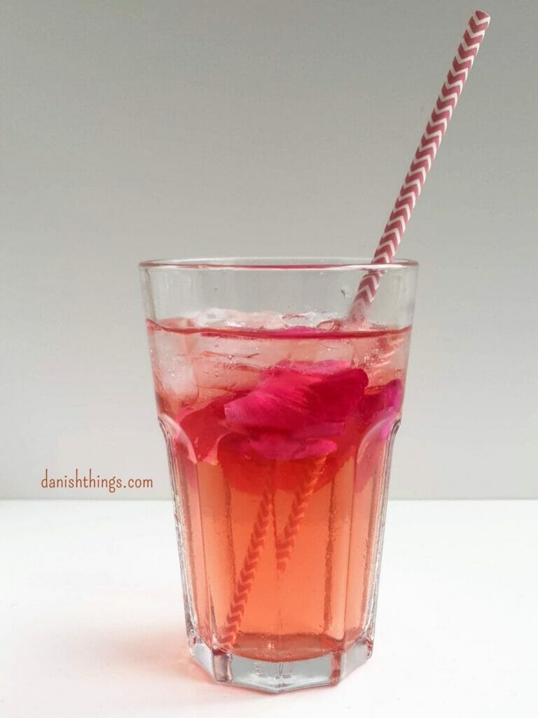 Easy rose syrup - a rosehip rose petal simple syrup - Danish Things