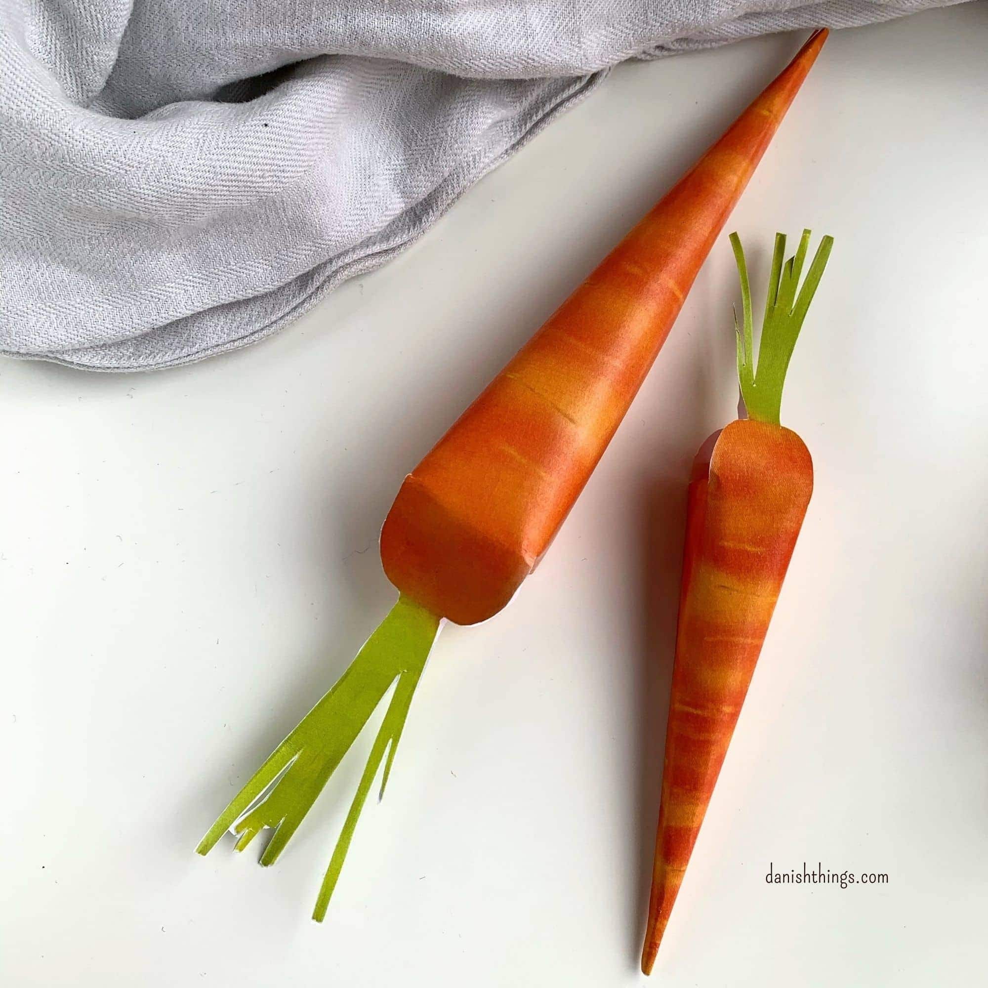 En gulerod af papir - som dekoration og gaveæske - Danish Things