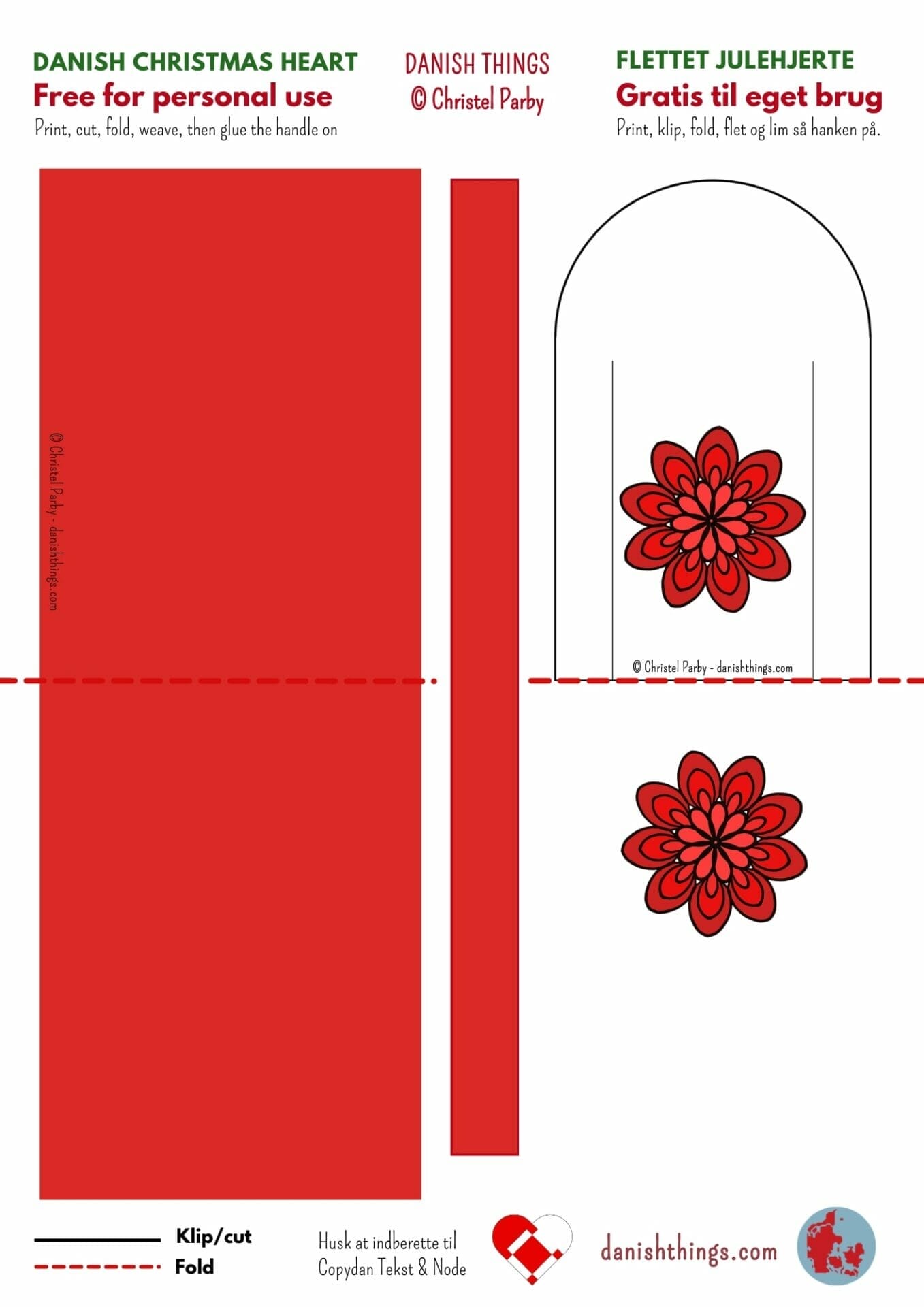 Nemme flettede julehjerter - for nybegyndere og øvede - trin-for-trin ...