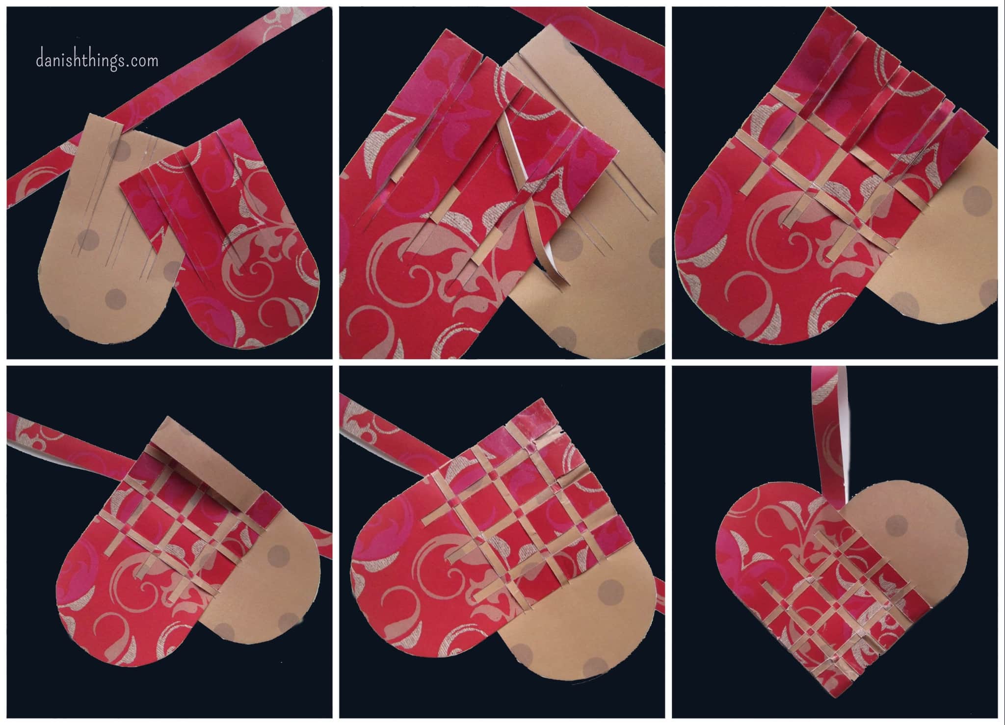 Flettede julehjerter - flet et julehjerte - Danish Things