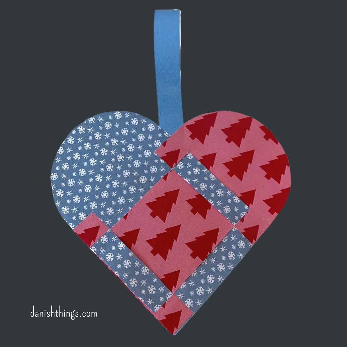 Nemme flettede julehjerter - for nybegyndere og øvede - trin-for-trin - Danish Things