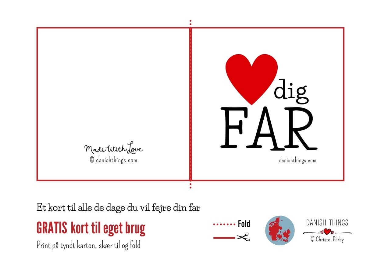 dig far - et kort, der fejrer din far - Danish Things