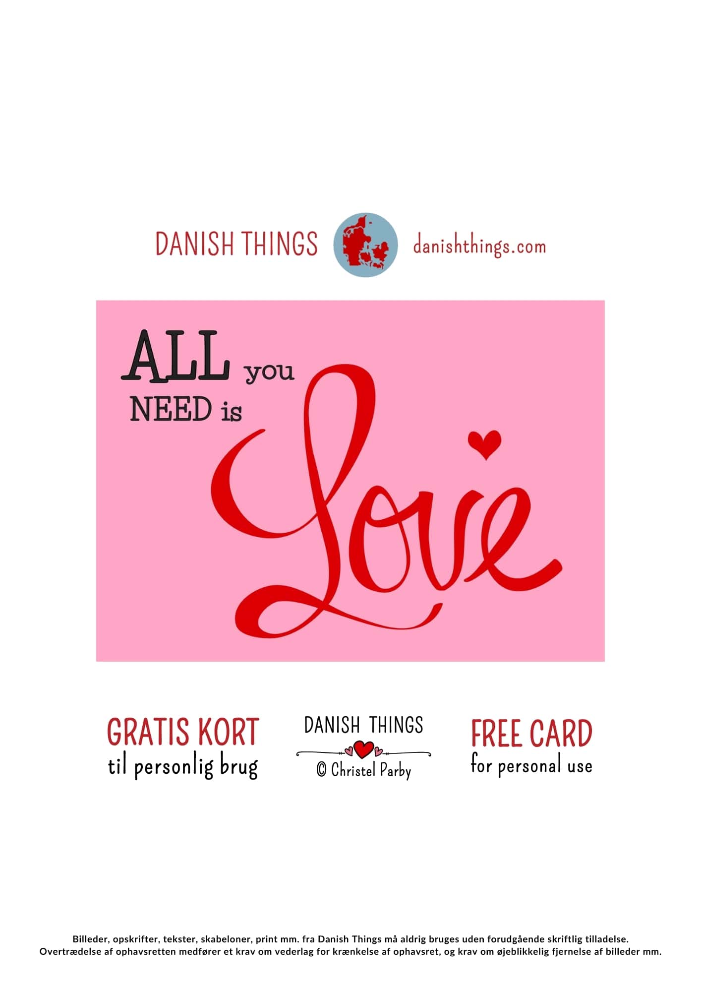 Valentines kort - Kærlighed på kort - Danish Things