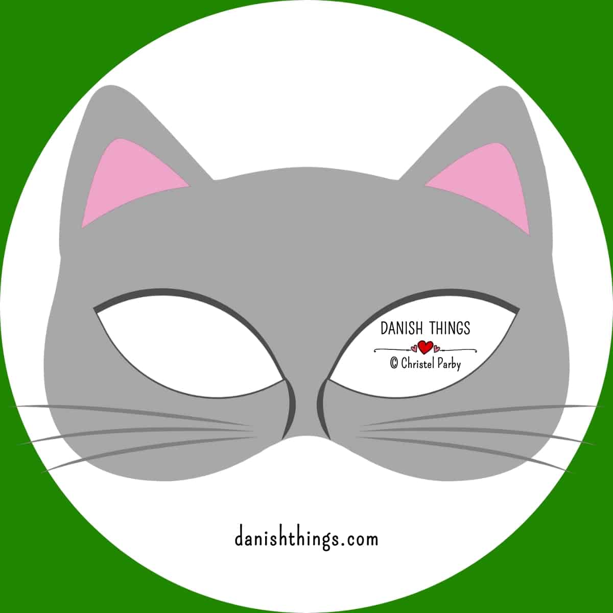 Kattemaske til fastelavn og halloween - Danish Things